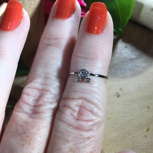 Jewelry | Mickey Mouse Cz Dainty Sterling Silver Ring | Poshmark